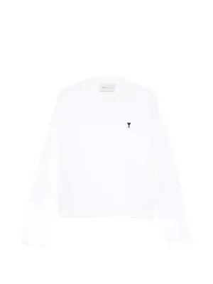Ami Long-sleeved Embroidered Sweatshirt - White