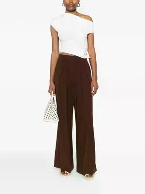 Eric Bompard Pleated Wool Palazzo Pants