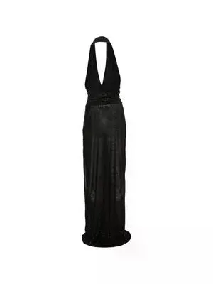 GENNY Embellished Halter Maxi Dress