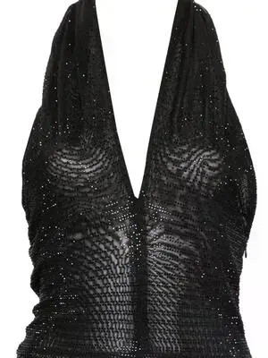 GENNY Embellished Halter Maxi Dress