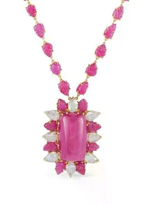 LB EXCLUSIVE Diamond And Ruby Pendant Necklace - Gold