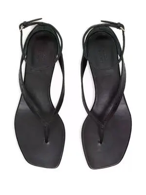 Loulou De Saison Niham Textured Ankle-strap Sandals - Black