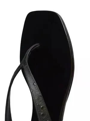 Loulou De Saison Niham Textured Ankle-strap Sandals - Black