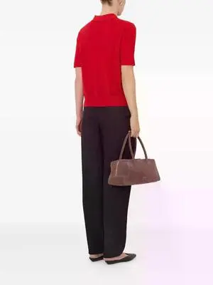 Loulou De Saison Migo Button Ribbed Polo Shirt - Red