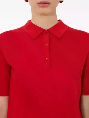Loulou De Saison Migo Button Ribbed Polo Shirt - Red