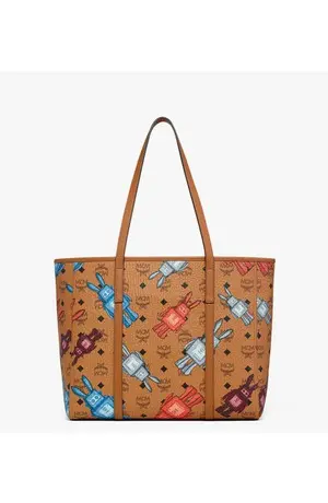 Mcm Medium Toni Top-zip Shopper In Rabot Visetos