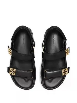Tory Burch Mellow Sport Sandals With Logo Hardware - Black