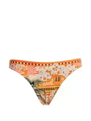 Agua Bendita Ilu Floral Bikini Bottom - Neutrals