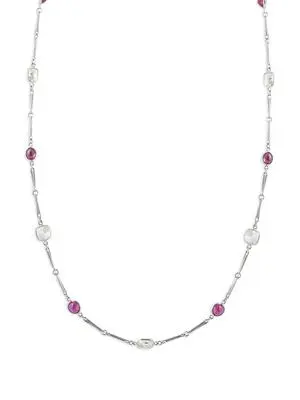 LB EXCLUSIVE Diamond And Ruby Necklace - Silver