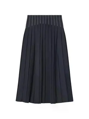 Tory Burch Wool Twill Pleated Skirt