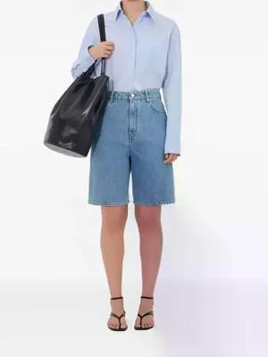 Loulou De Saison Isu Lds Zip Five-pocket Shorts - Blue