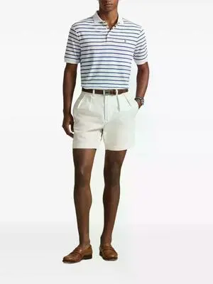 Polo Ralph Lauren Striped Logo Polo Shirt - White