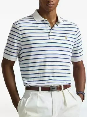 Polo Ralph Lauren Striped Logo Polo Shirt - White
