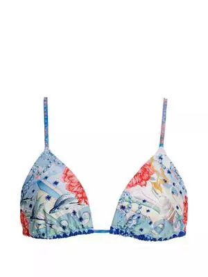 Agua Bendita Lolita Rhinestone Bikini Top - Blue