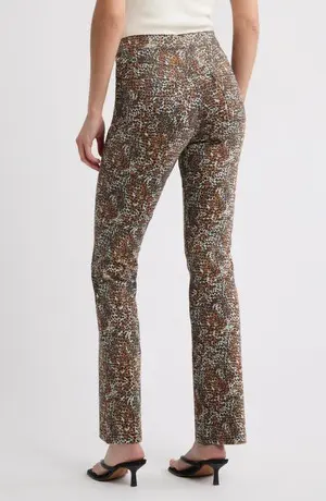 Hue Leopard Print Bootcut Jeans