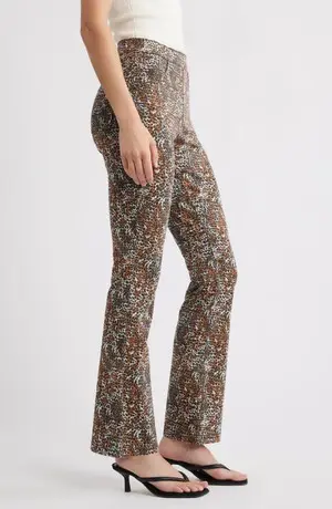Hue Leopard Print Bootcut Jeans