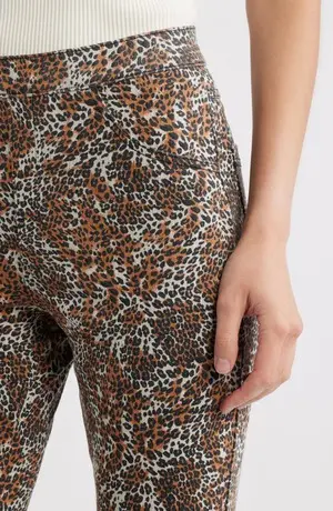 Hue Leopard Print Bootcut Jeans