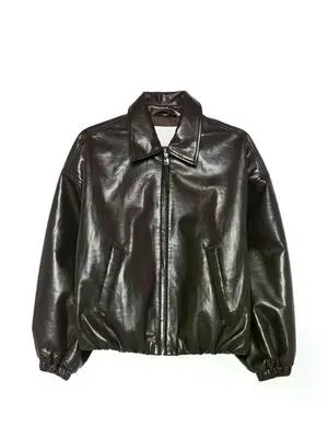Citizens Of Humanity Bubble-hem Leather Bomber Jacket - Brown