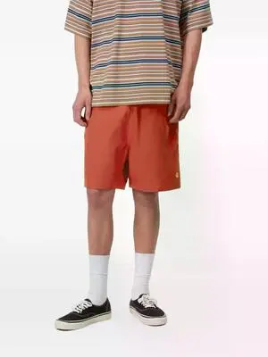 Carhartt Work In Progress Chase Embroidered Logo Swim Shorts Red