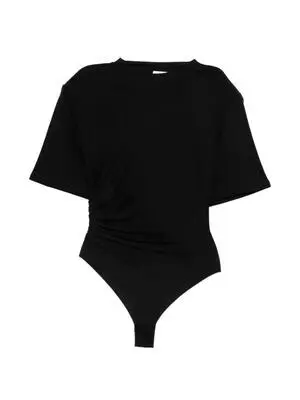 Andamane Lennox Draped Bodysuit - Black