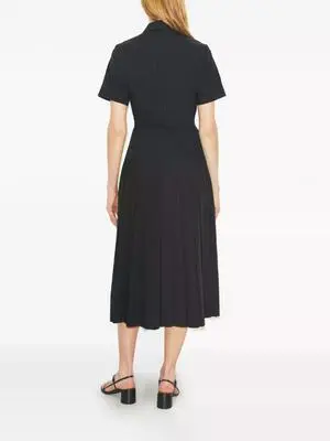Tory Burch Pleated Poplin Short-sleeve Shirtdress - Black