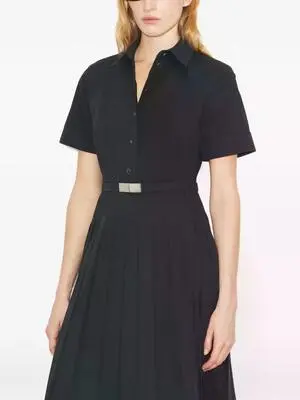 Tory Burch Pleated Poplin Short-sleeve Shirtdress - Black