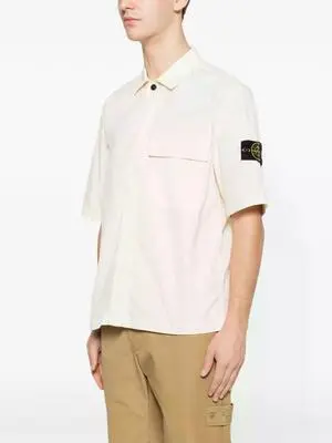 Stone Island 1100025 Stretch Organic Cotton Twill Shirt - Neutrals