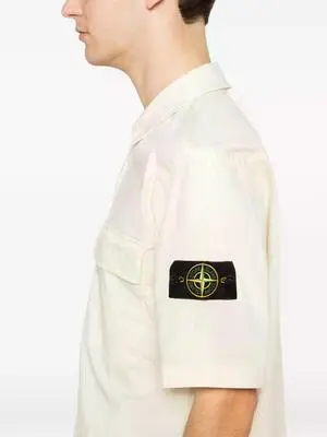 Stone Island 1100025 Stretch Organic Cotton Twill Shirt - Neutrals