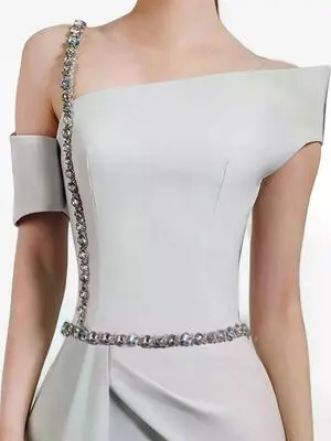 GEMY MAALOUF Asymmetrical Neckline Maxi Dress