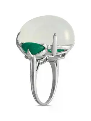 LB EXCLUSIVE Moonstone And Emerald Ring