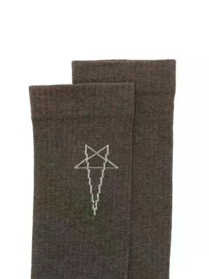 Rick Owens Pentagram-intarsia High Socks