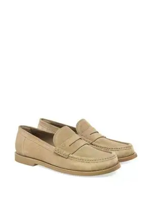 GIANVITO ROSSI Vernon Suede Loafers - Neutrals