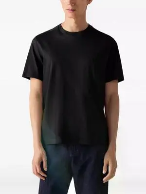 Zegna Piqué Cotton T-shirt - Black