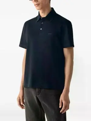 Zegna Button Cotton Polo Shirt - Blue