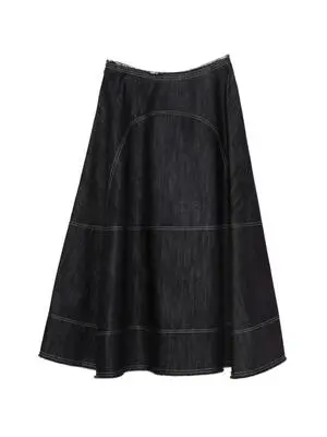 TELA Raw-edge Panelled Midi Skirt
