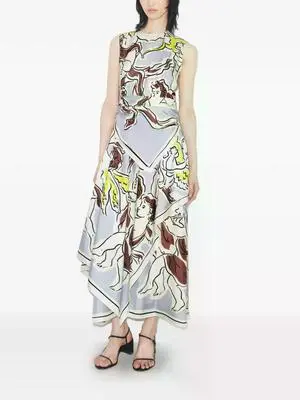 Tory Burch Printed Silk Dress - Blue