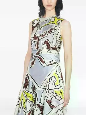 Tory Burch Printed Silk Dress - Blue