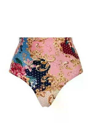 Agua Bendita Alicia Floral Bikini Bottom - Pink