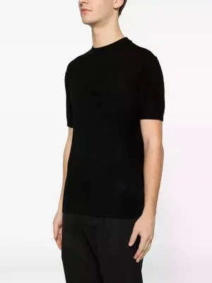 Emporio Armani Round-neck Short-sleeve T-shirt - Black