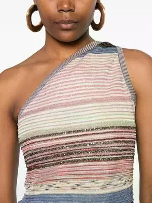 Missoni Striped One-shoulder Mini Dress - Neutrals