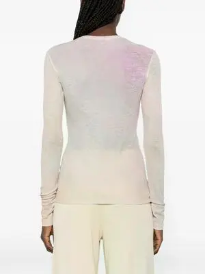 Nanushka Long Sleeve Crewneck Top - Neutrals
