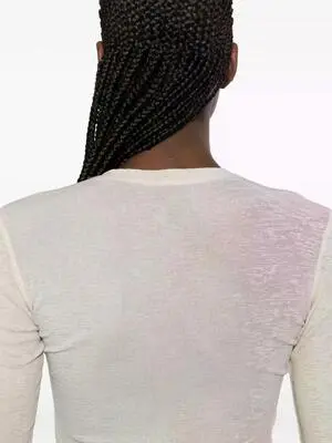 Nanushka Long Sleeve Crewneck Top - Neutrals