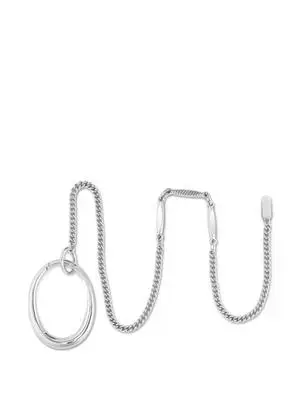 Tory Burch Pierced Ring With Chain - Silver