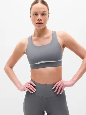 Athleta Interval Mesh Sports Bra D-dd - Slate