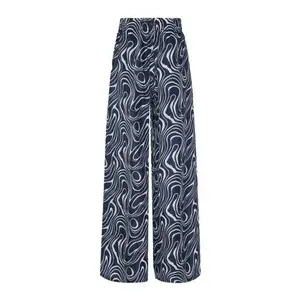Vilebrequin Waves Printed Wide-leg Silk Pants