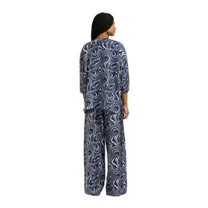 Vilebrequin Waves Printed Wide-leg Silk Pants