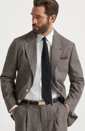 Brunello Cucinelli Linen Cavallo Blazer - Hazelnut