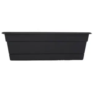 BLOEM 18 Inch Dura Cotta Window Box Planter - Black