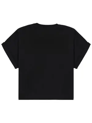 Balmain Cropped T-shirt With Logo - Black