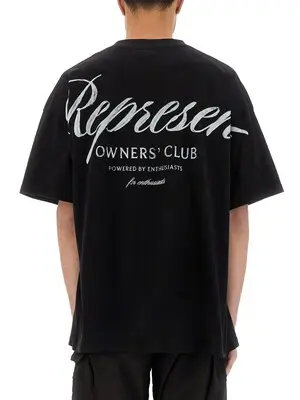 REPRESENT Owners Club Script" T-shirt - Black